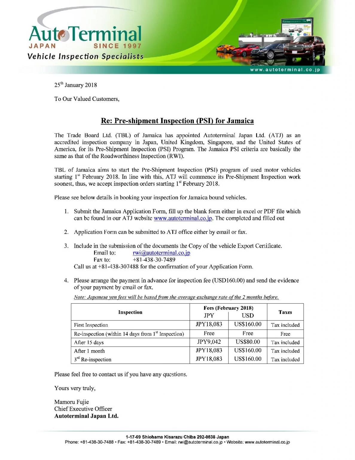 NOTICE TO IMPORTERS OF MOTOR VEHICLES – Carib Shipping